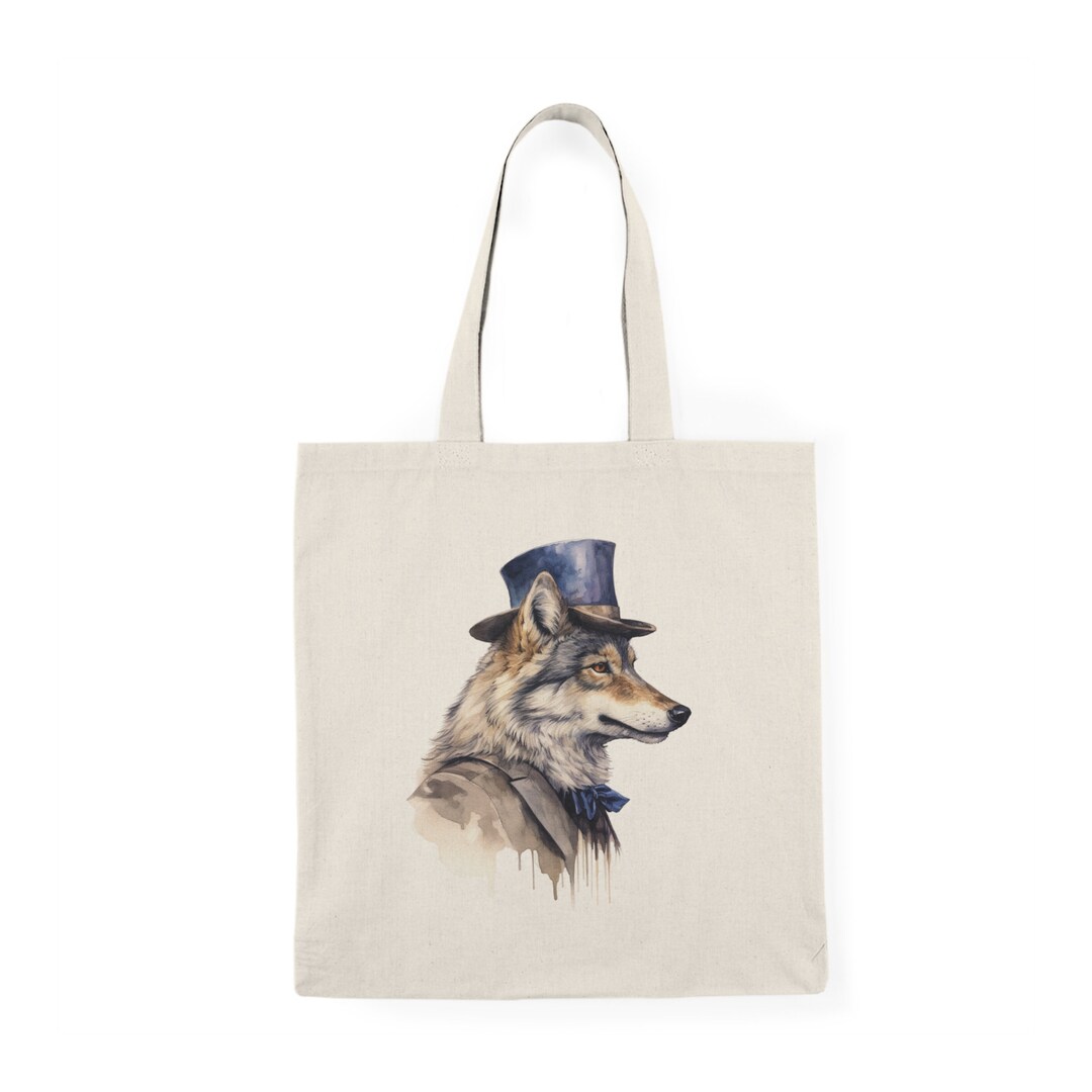 Wolf Natural Tote Bag, Wolf Tote Bag, Wolf Lover Gift, Wolf Gift, Wolf ...