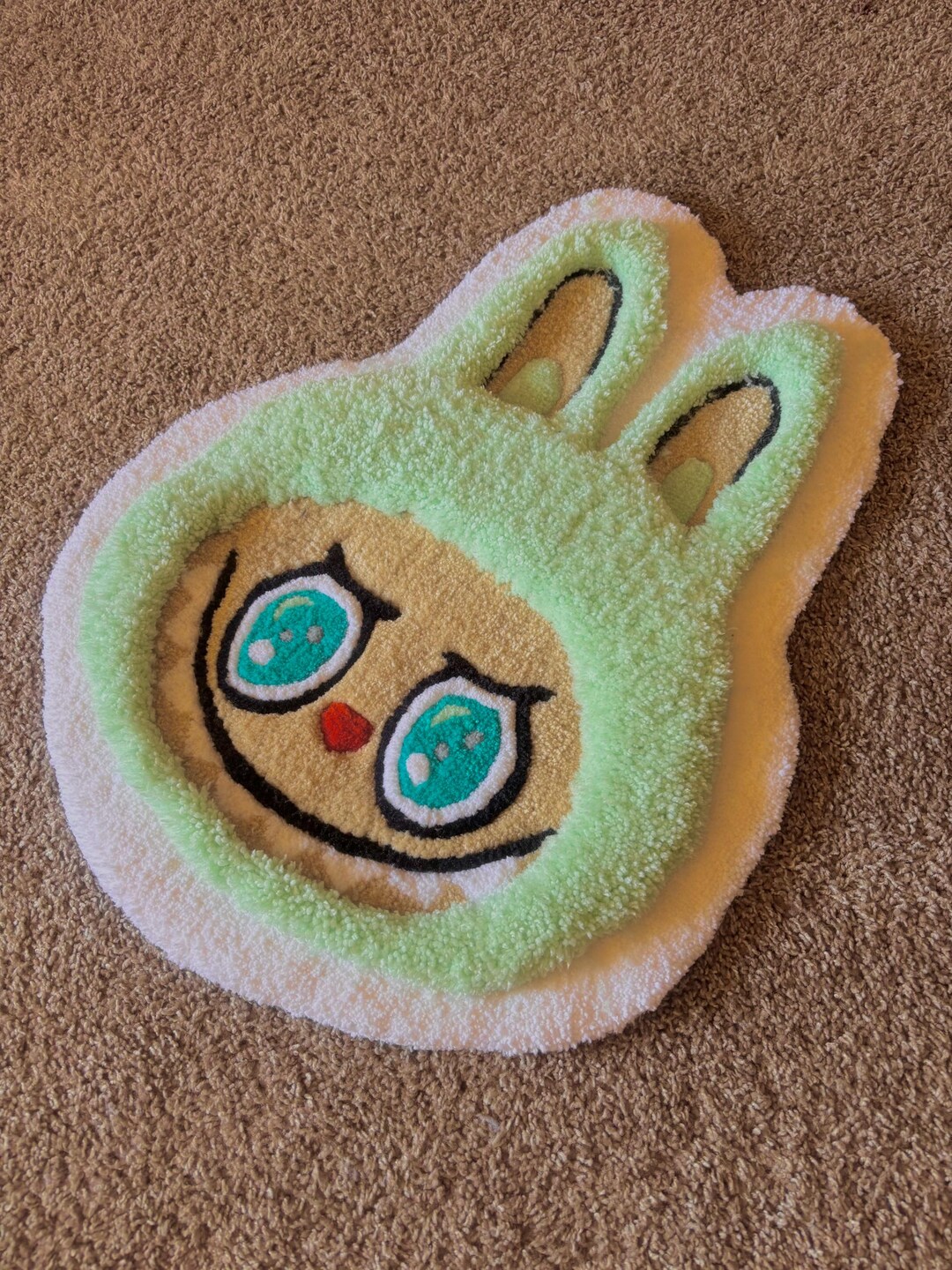 3D MINT Labubu Tufted Rug Kawaii Bunny Rug Pastel Wall Art Cute ...