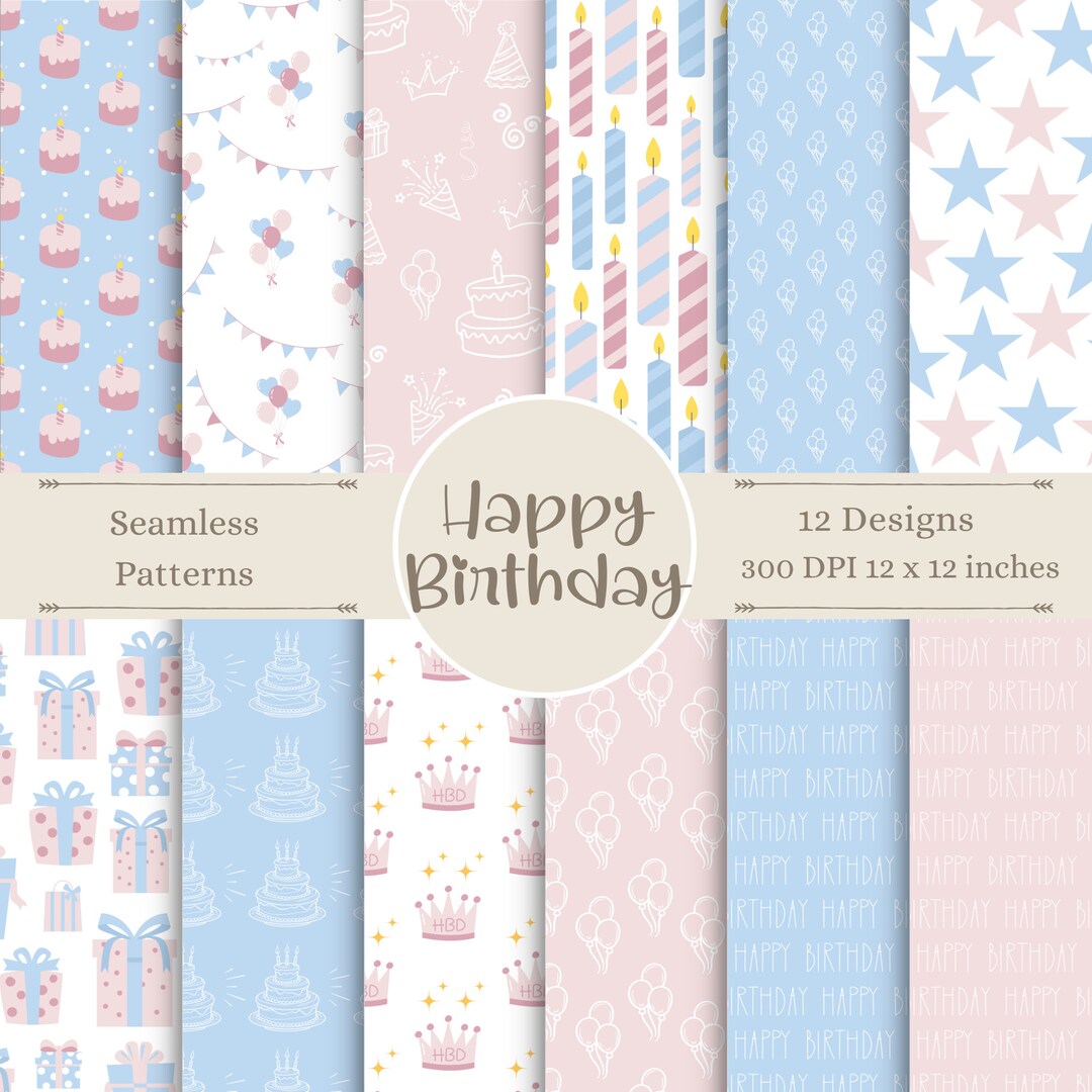 Happy Birthday Digital Displays | Colorful Party Scrapbook Craft Paper ...