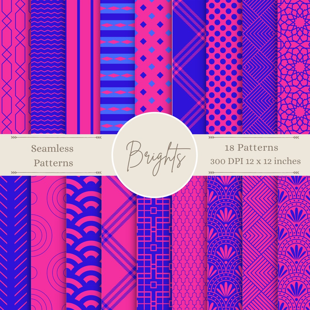 Bright Color Digital Paper Colorful Seamless Blue, Pink Art Scrapbook ...