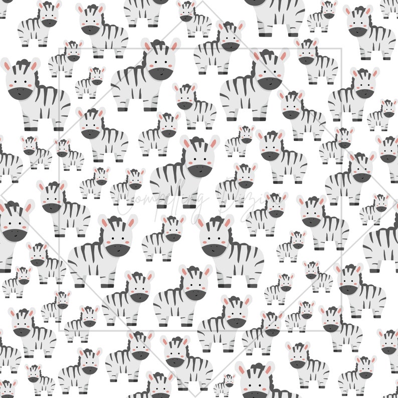 Zoo Animal Digital Patterns | Wildlife Seamless Paper | Cute Scrapbook ...
