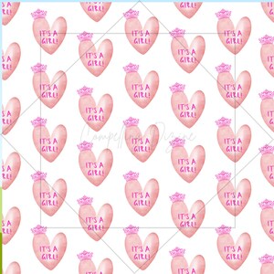 It's a Girl Digital Patterns | Baby Girl Seamless Paper| Pink Scrapbook ...