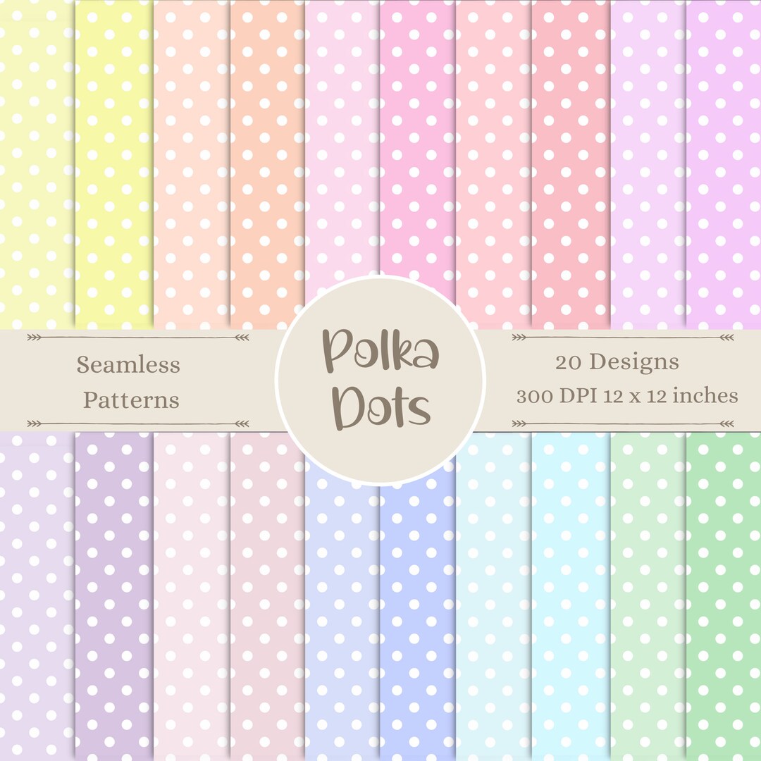 Polka Dots Pastel Digital Designs | Multicolor Seamless Patterns ...