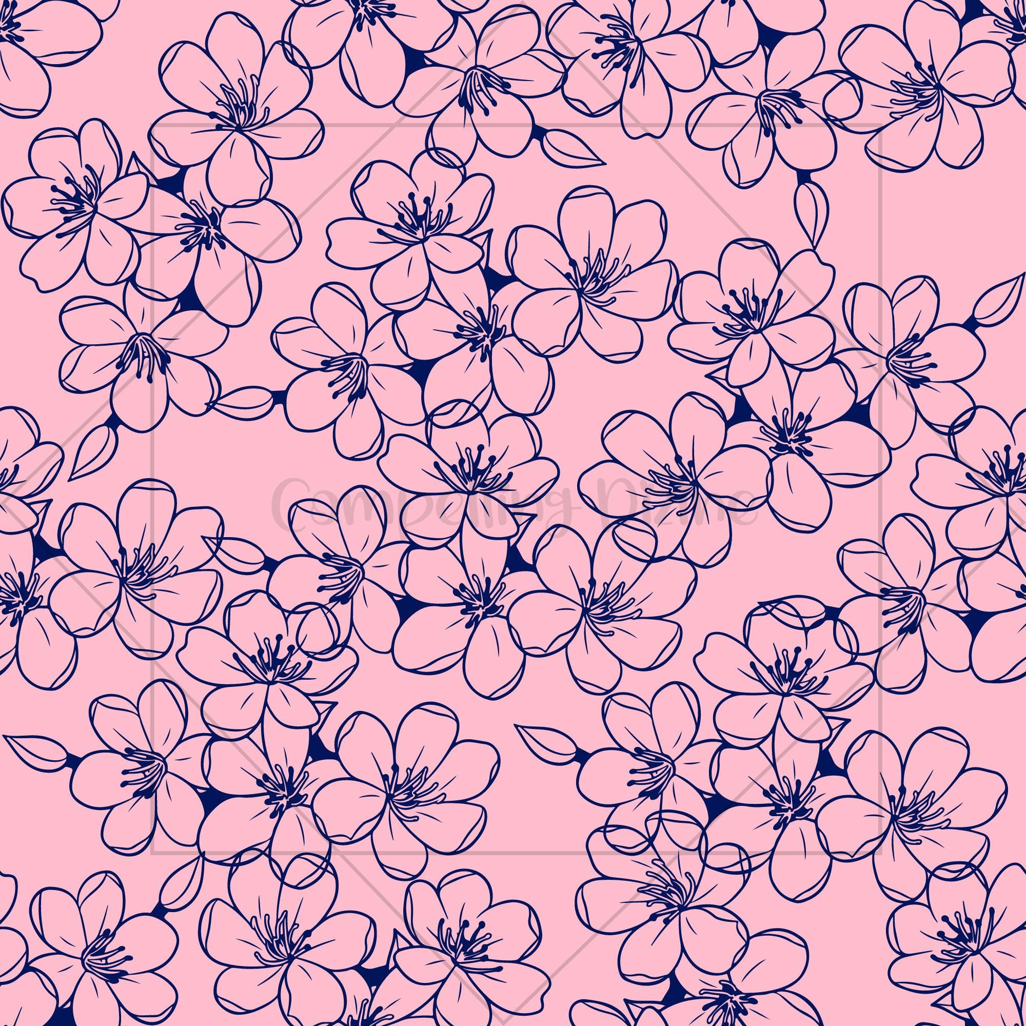 Cherry Blossom Digital Paper | Floral Seamless Patterns | Bloom Images ...