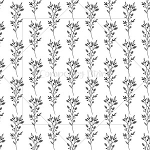 Botanicals Outline Digital Designs | Greenery Leaves Scrapbook Paper ...