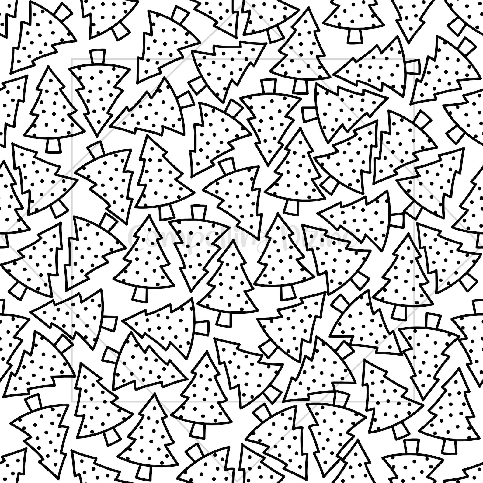 Christmas Black-white Doodle Digital Designs | Illustration Seamless ...