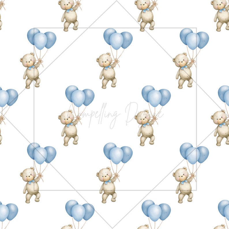 It's a Boy Digital Patterns | Baby Boy Seamless Paper| Blue Scrapbook ...