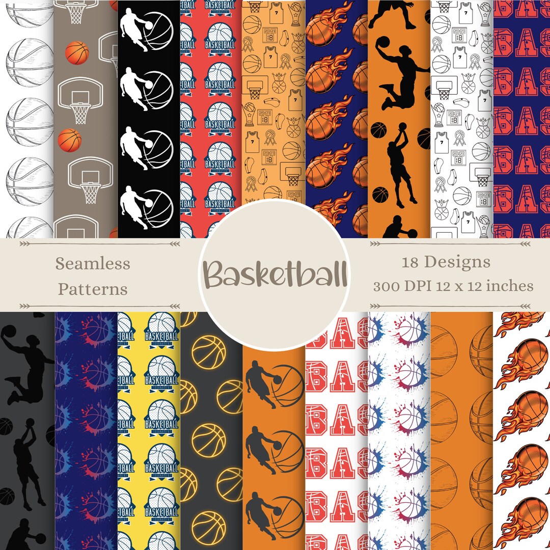 Basketball Digital Designs | B-ball Scrapbook Craft Paper | Sports ...