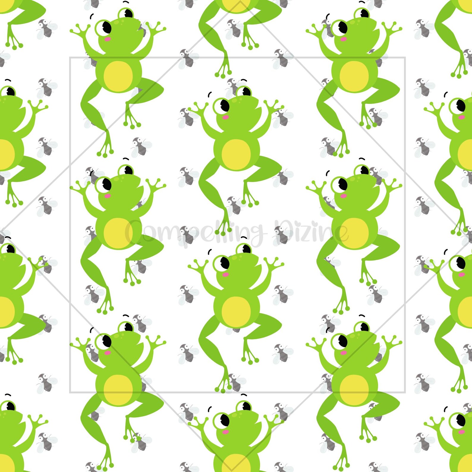 Friendly Frogs Digital Patterns | Frog Green Seamless Paper | Froggy ...