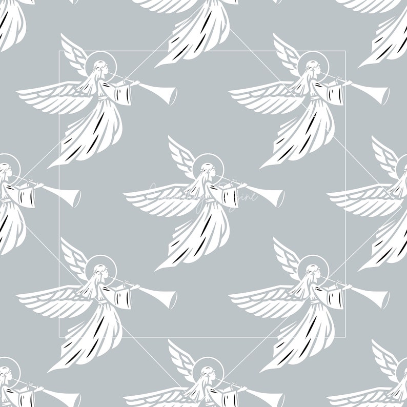 Diseños digitales de ángeles / Patrones sin costuras angelicales ...