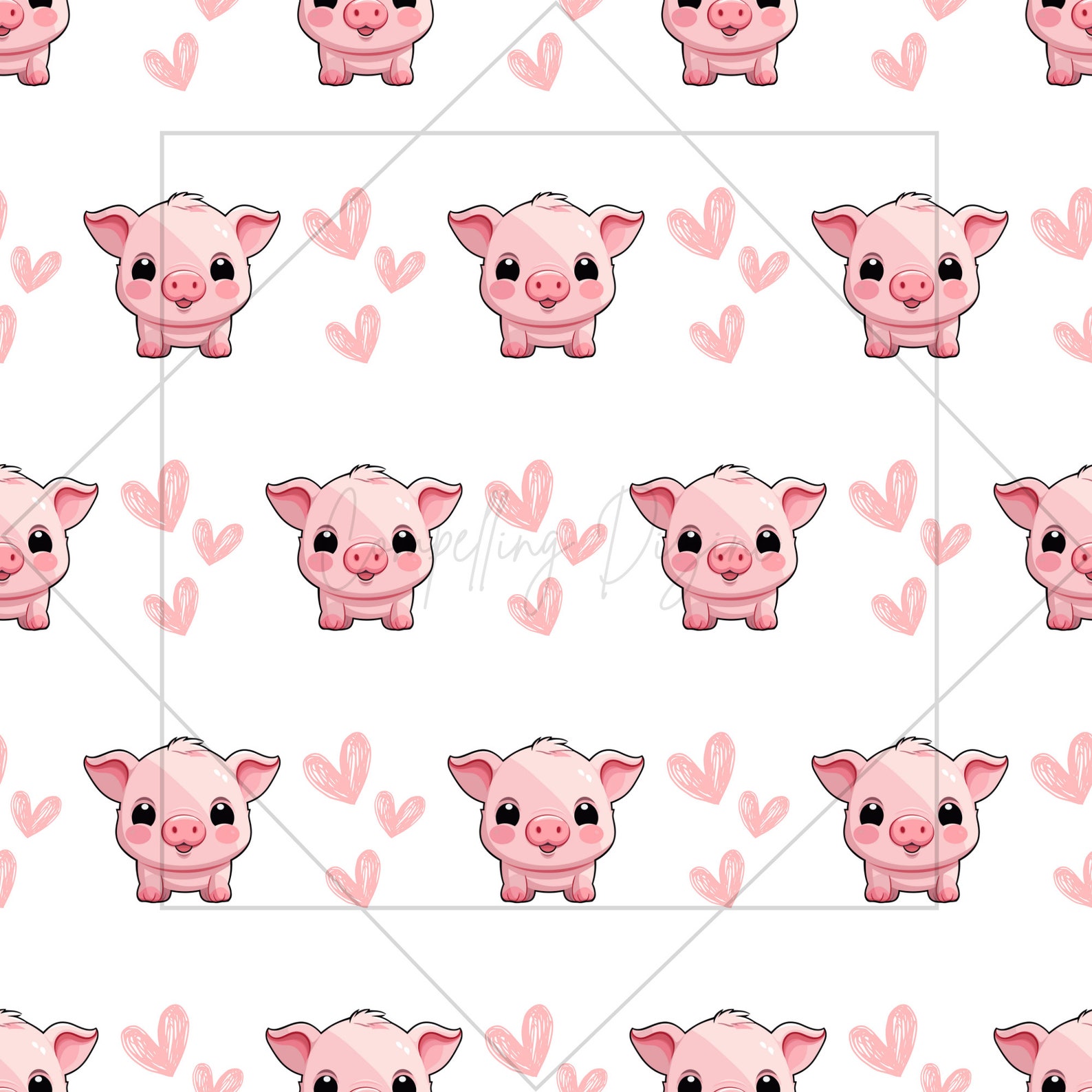 Precious Pigs Digital Patterns | Piggy Seamless Paper | Scrapbook ...