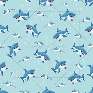Super Sharks Digital Designs | Sea Life Scrapbook Craft Paper | Animal ...