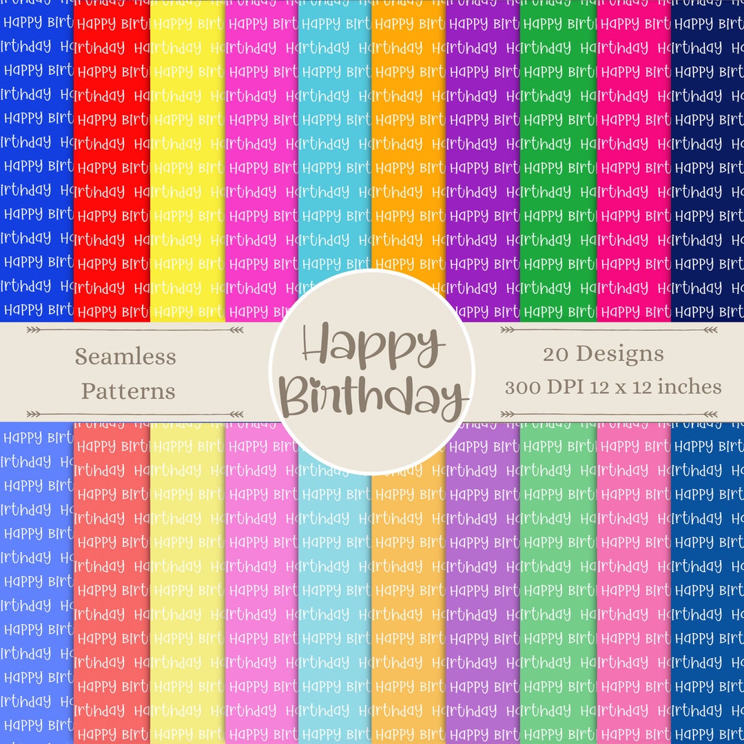 Happy Birthday Digital Designs | Colorful Party Scrapbook Craft Paper ...