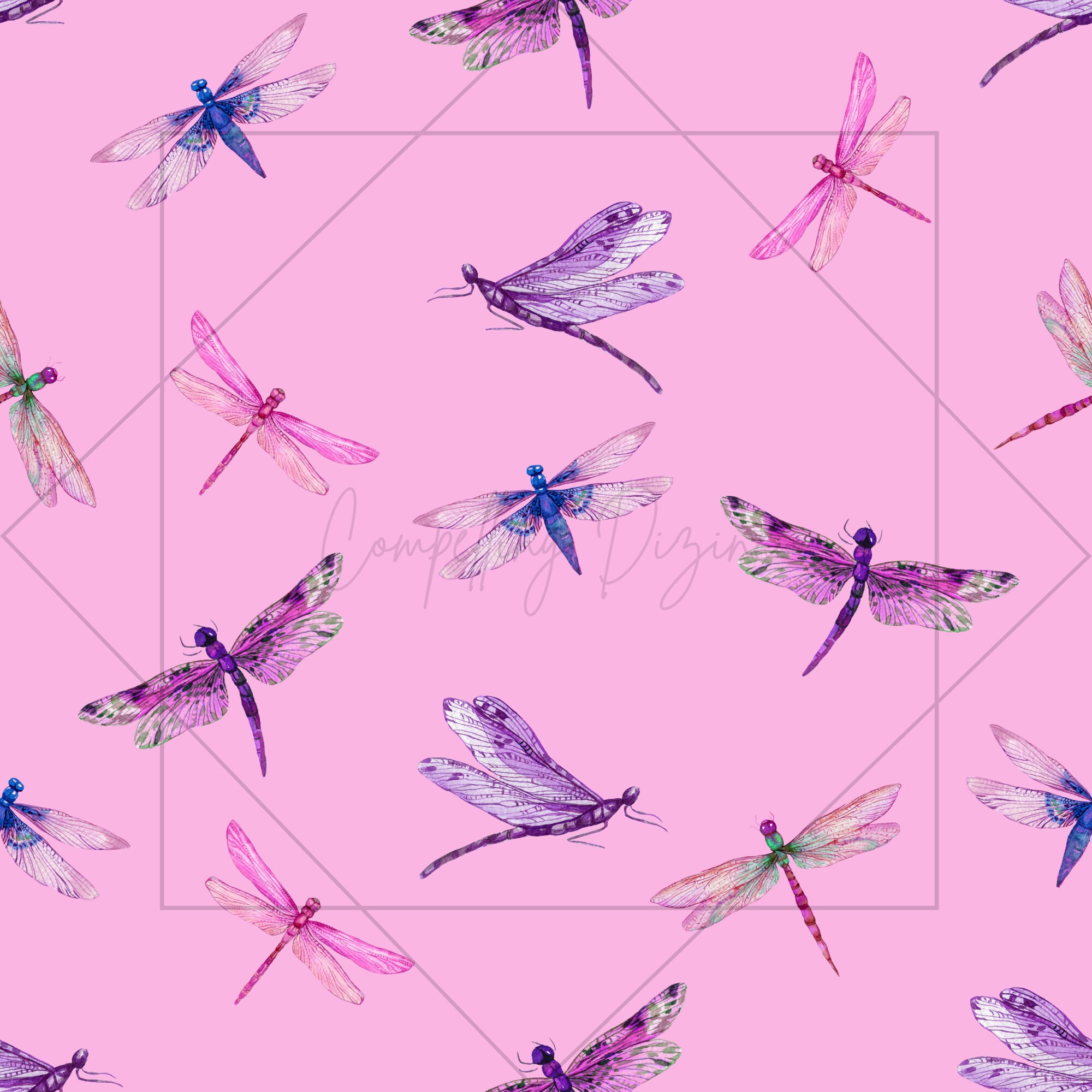 Dragonfly Digital Patterns | Animal Seamless Paper | Colorful Scrapbook ...