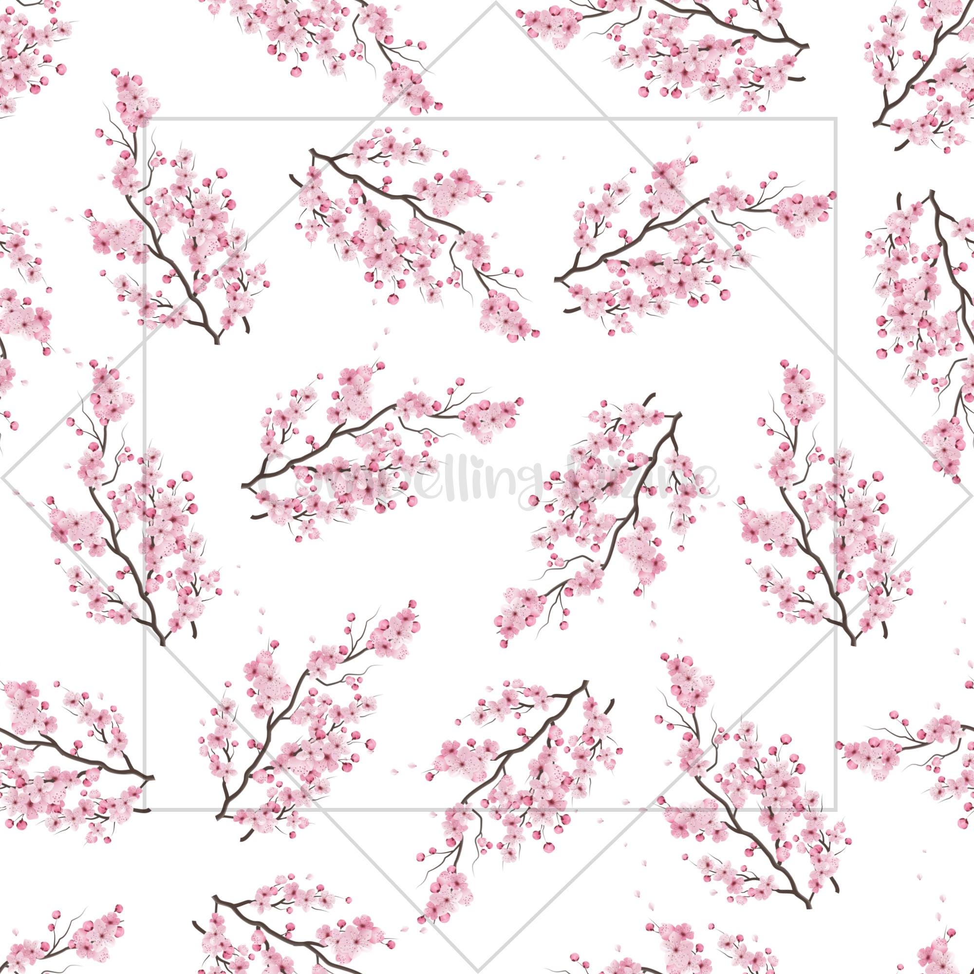 Cherry Blossom Digital Paper | Floral Seamless Patterns | Bloom Images ...