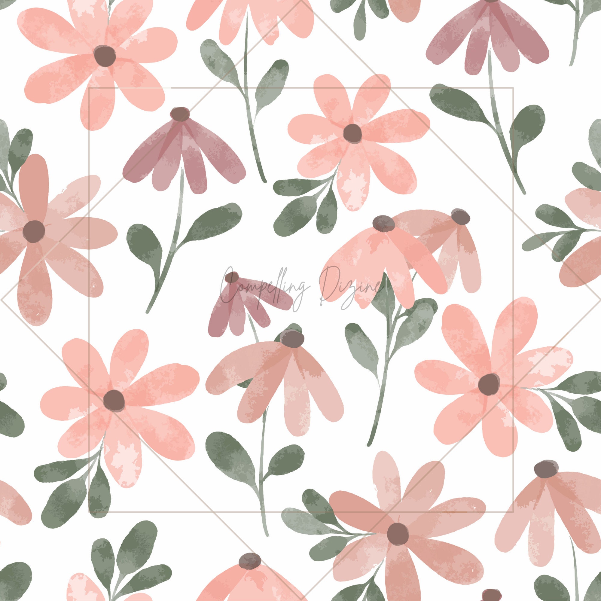 Blush Floral Digital Paper | Flower Seamless Patterns | Blossom ...