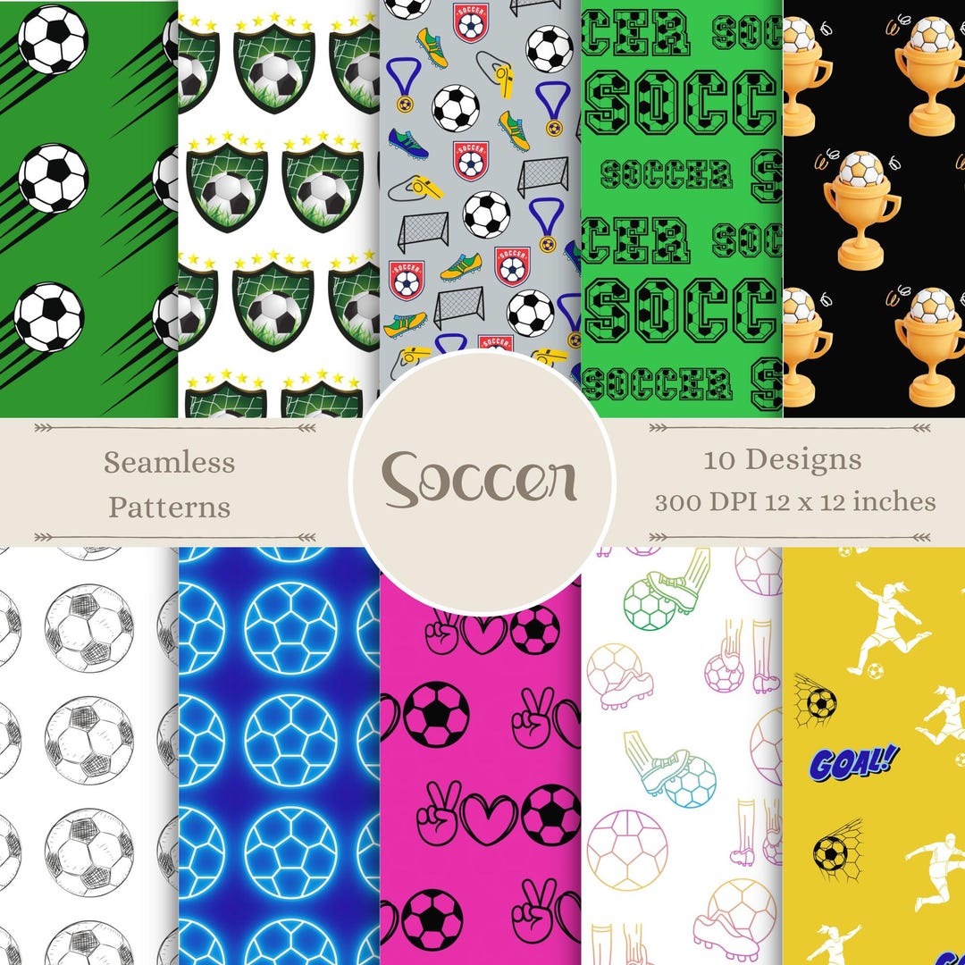 Soccer Digital Patterns | Game Time Seamless Paper | Sports Scrapbook ...