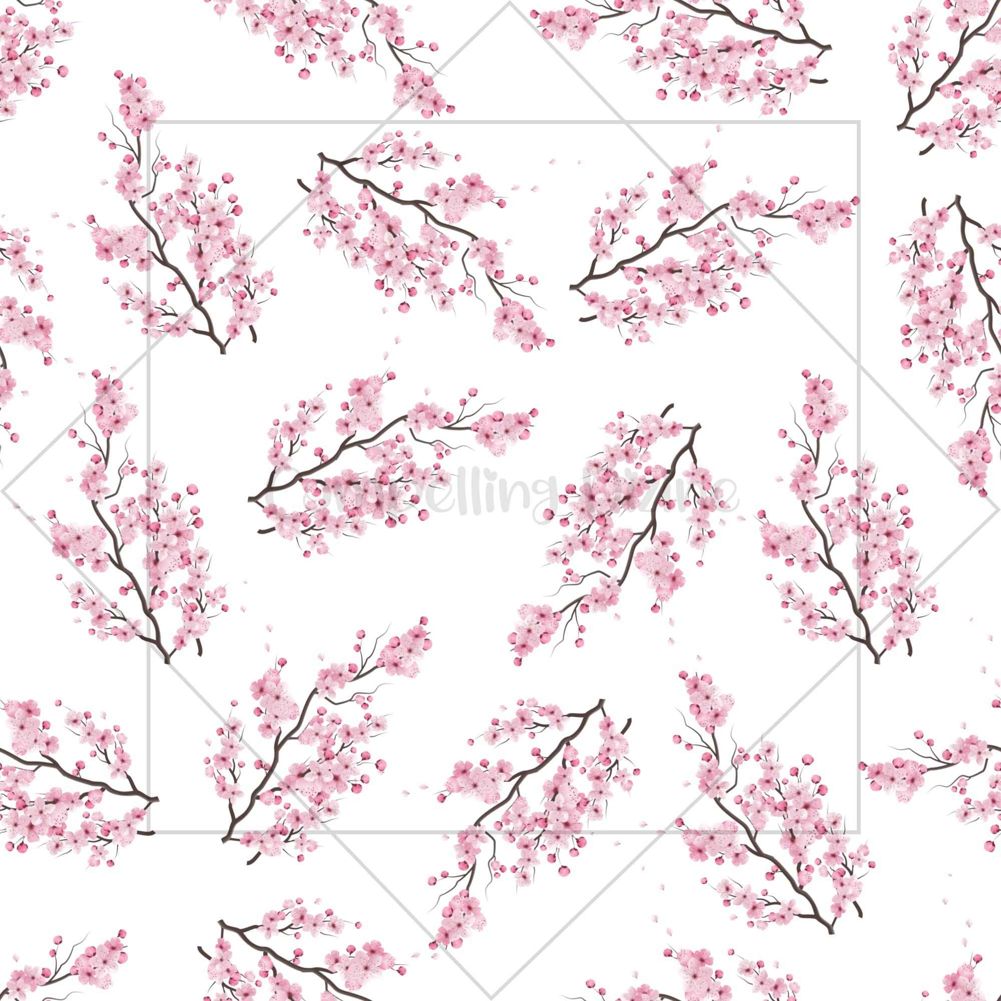 Cherry Blossom Digital Paper | Floral Seamless Patterns | Bloom Images ...