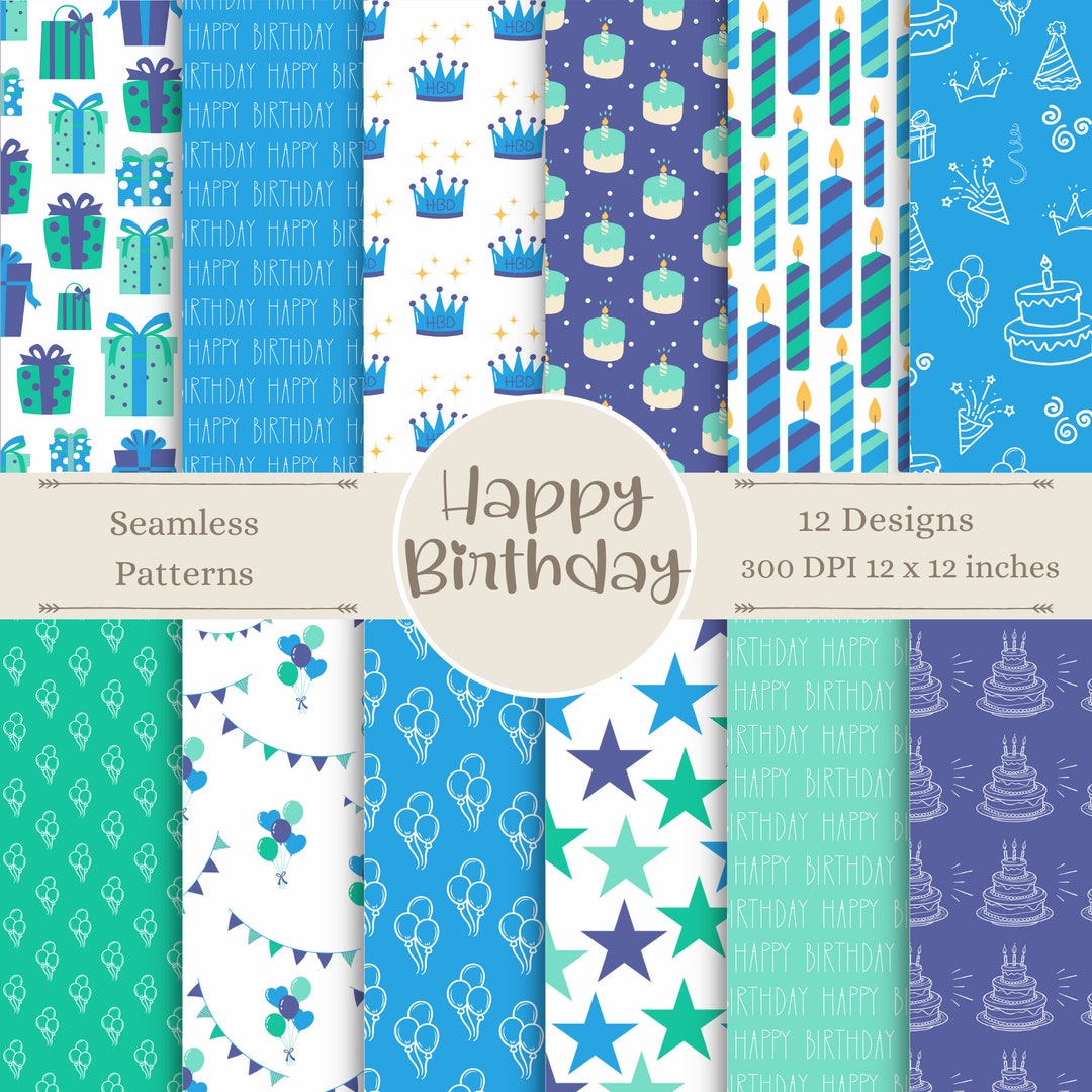 Happy Birthday Digital Displays | Colorful Party Scrapbook Craft Paper ...