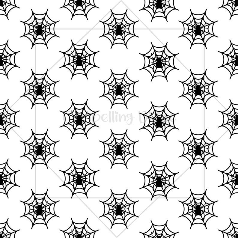 Halloween Digital Paper Black & White Seamless Patterns Ghosts Witches ...