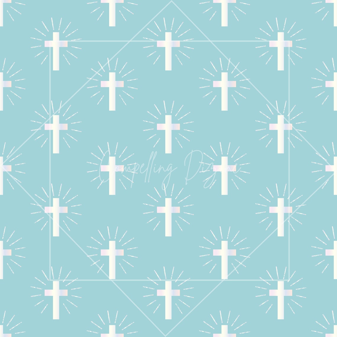 Easter Blessings Digital Patterns | Religious Seamless Paper | Crosses ...