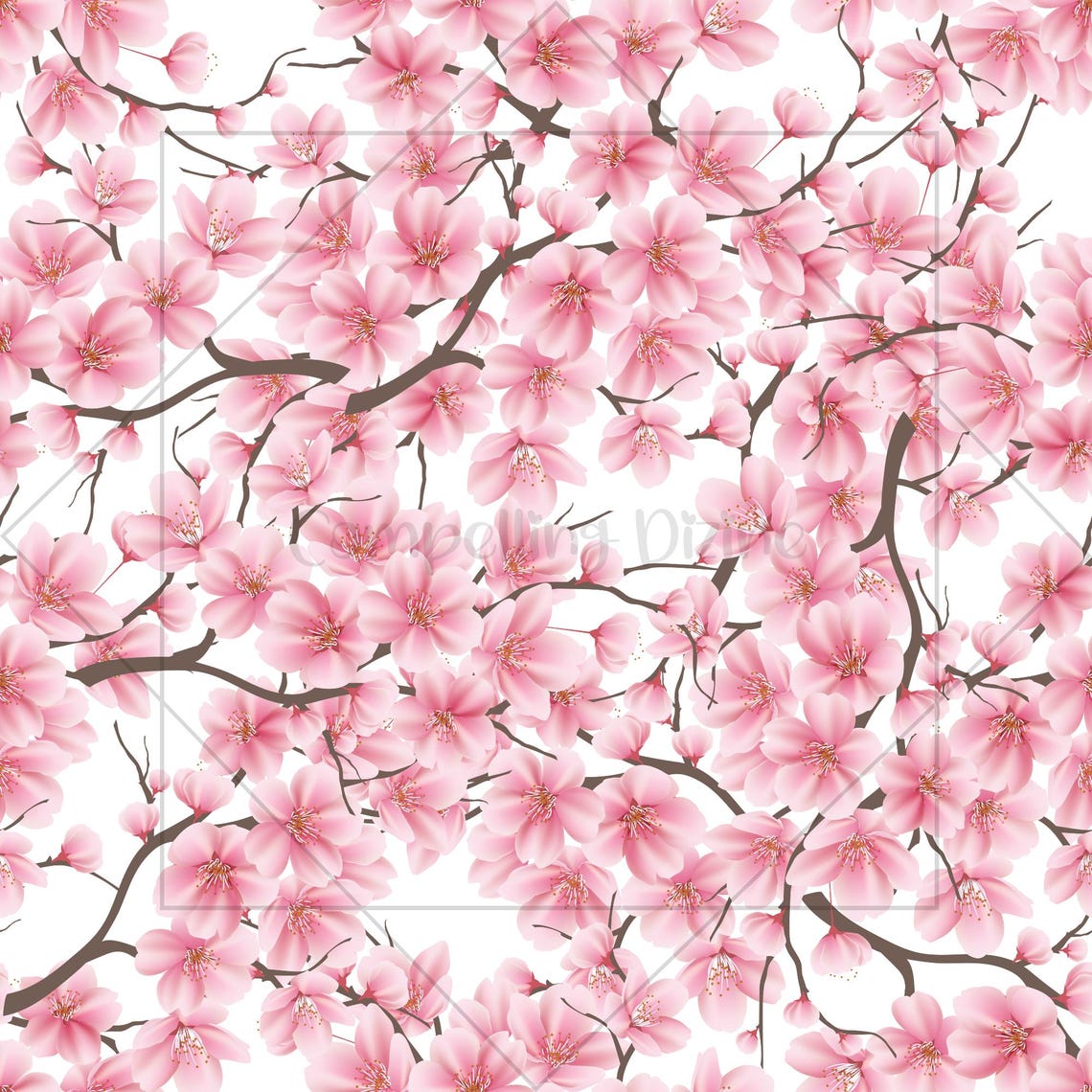 Cherry Blossom Digital Paper | Floral Seamless Patterns | Bloom Images ...