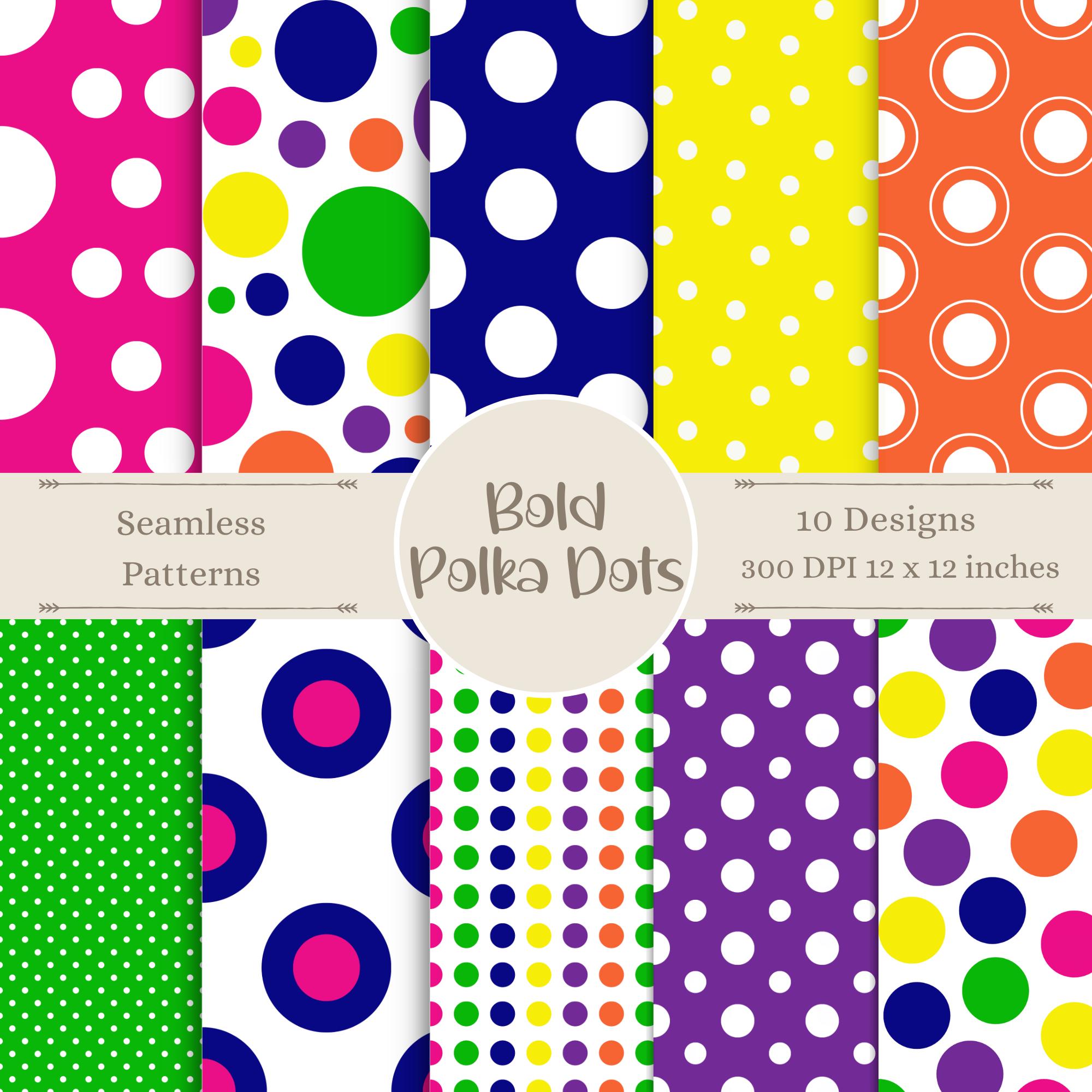 Polka Dots Bold Digital Designs | Bright Color Seamless Patterns ...