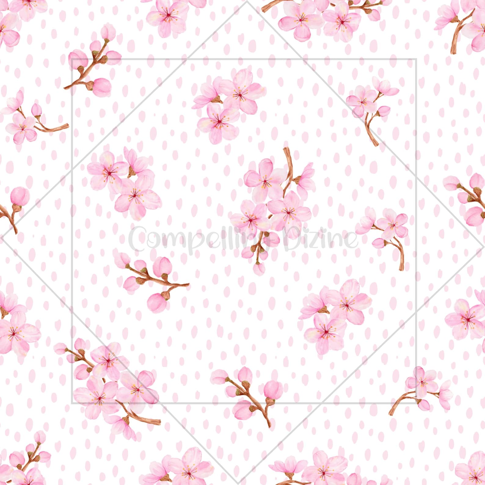 Cherry Blossom Digital Paper | Floral Seamless Patterns | Bloom Images ...
