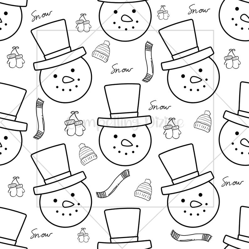Christmas Black-white Doodle Digital Designs | Illustration Seamless ...