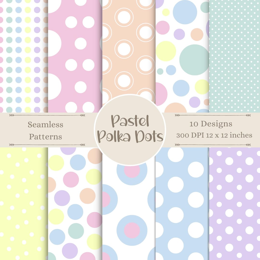 Polka Dots Pastel Digital Designs | Multicolor Seamless Patterns ...