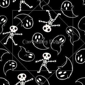 Halloween Digital Patterns | Ghosts, Bats & Candy Seamless Paper ...