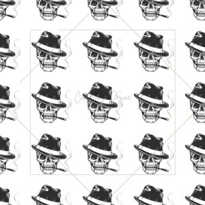 Skull and Bones Digital Patterns | Halloween Seamless Paper | Skull and ...