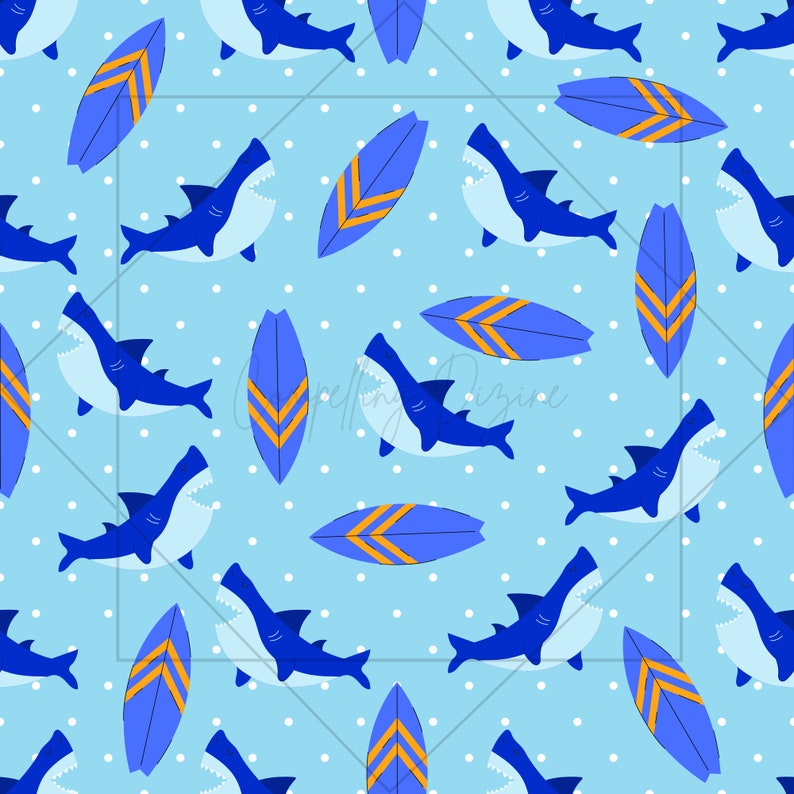 Super Sharks Digital Designs | Sea Life Scrapbook Craft Paper | Animal ...