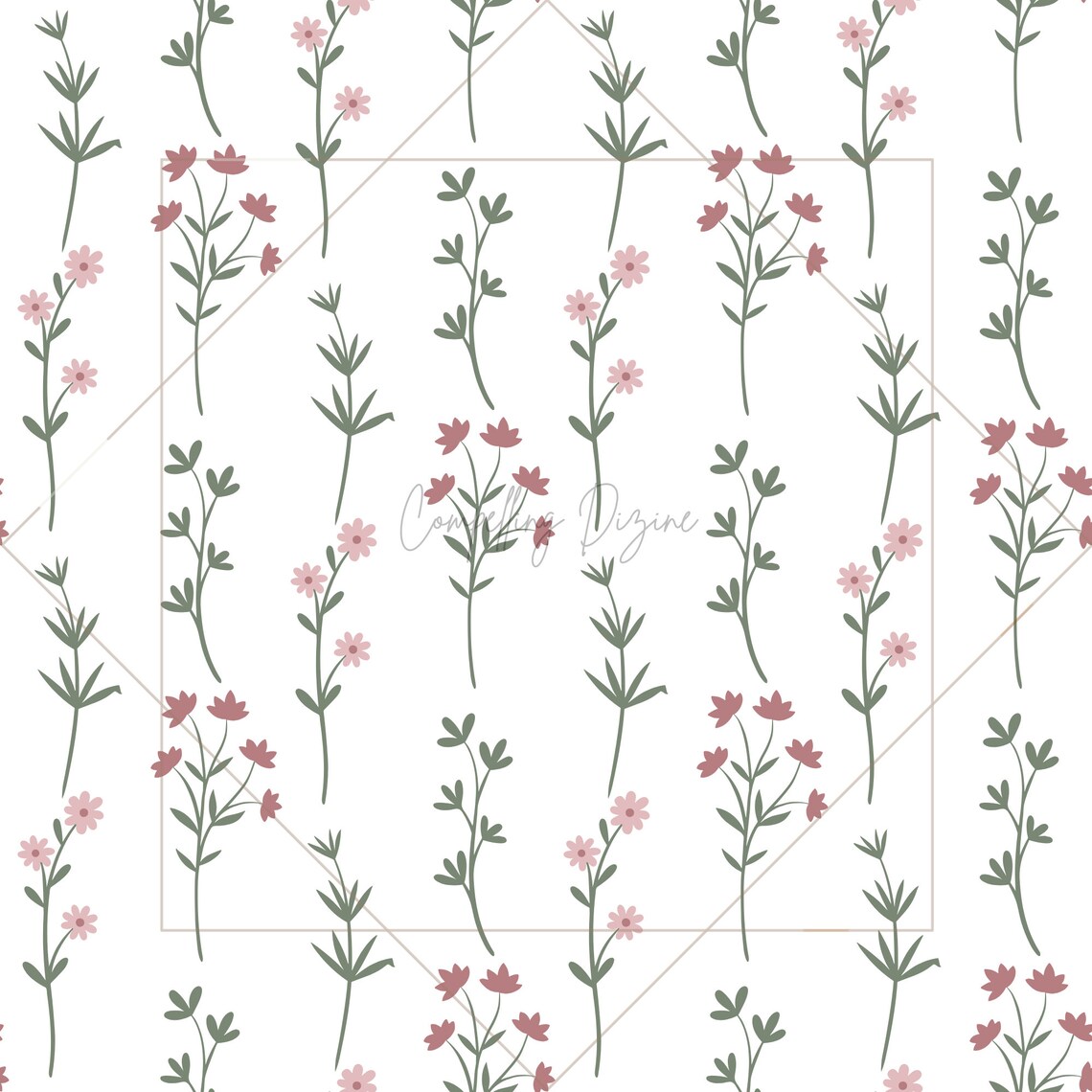 Blush Floral Digital Paper | Flower Seamless Patterns | Blossom ...