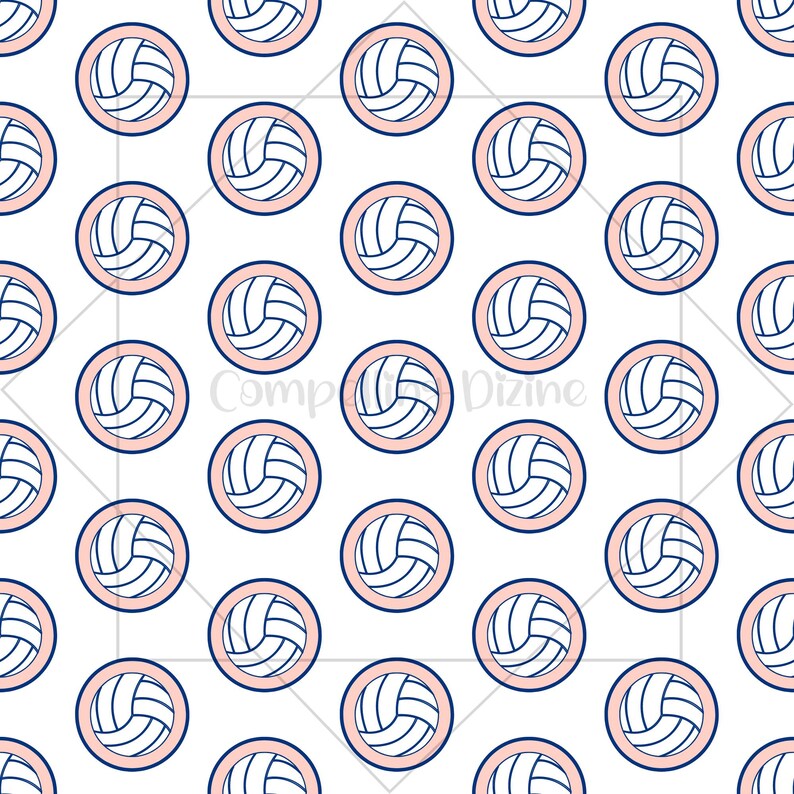 Volleyball Digital Patterns Game Time Seamless Craft Paper Sports ...