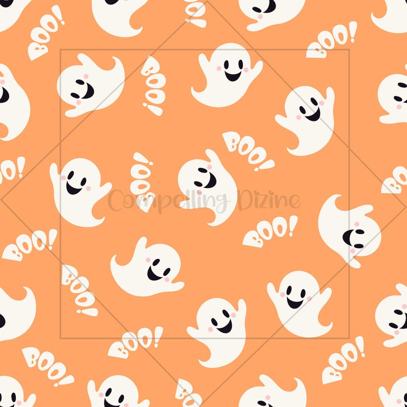 Halloween Digital Patterns | Ghosts, Bats & Candy Seamless Paper ...