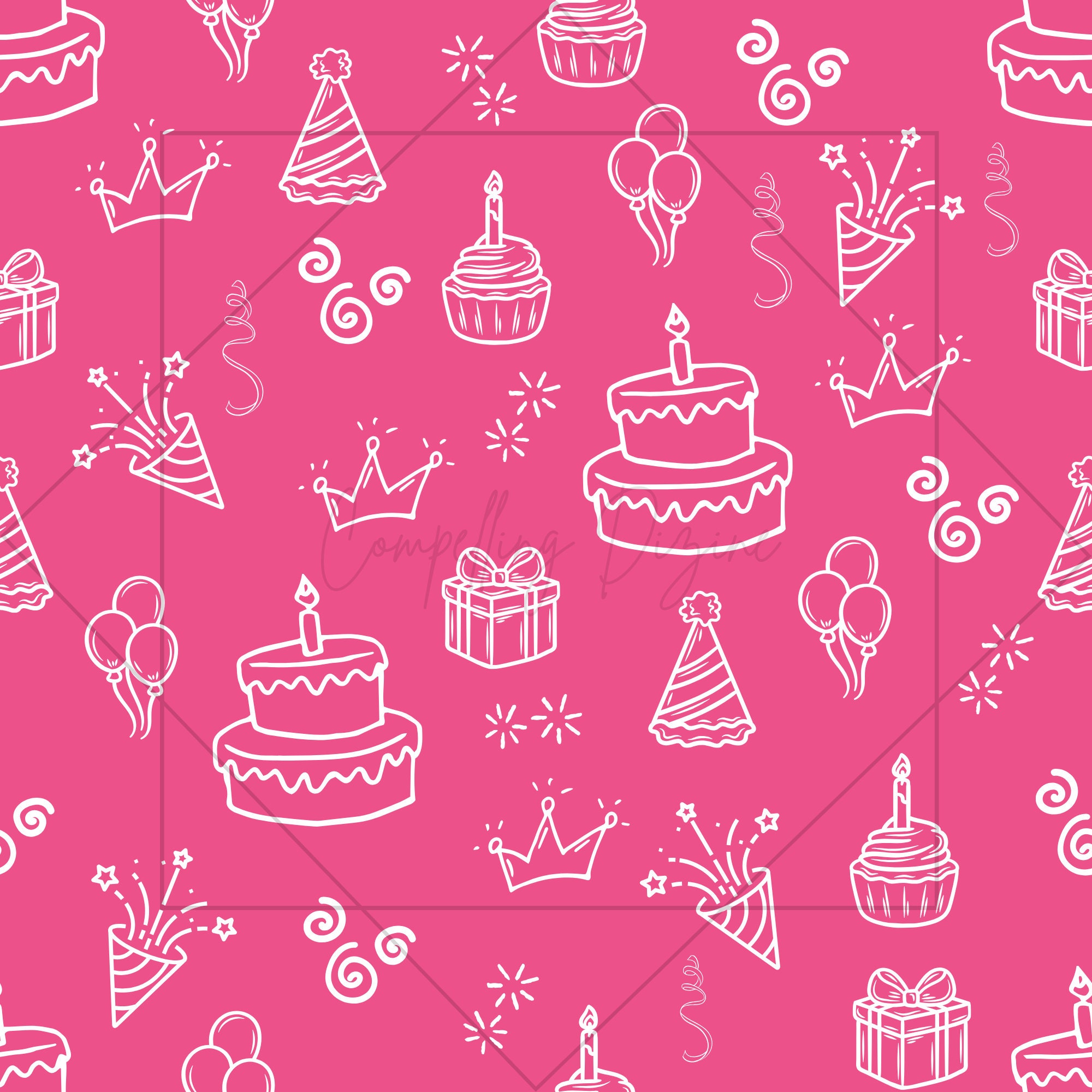 Happy Birthday Digital Displays Colorful Party Scrapbook Craft Paper ...