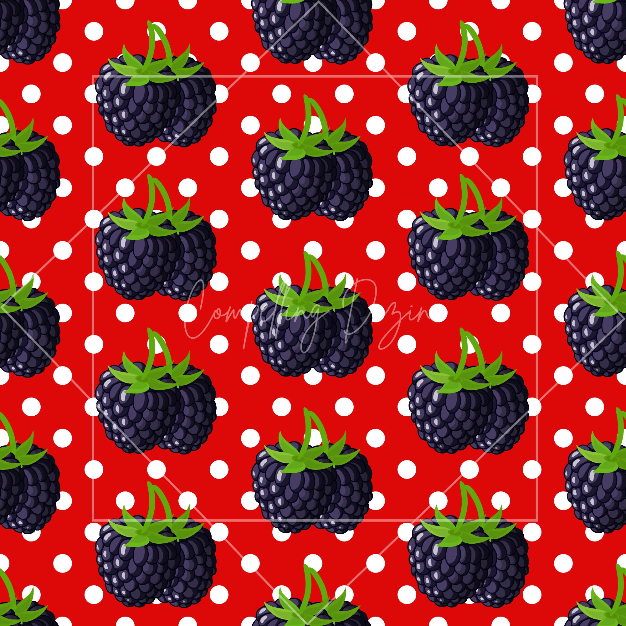Berry Digital Patterns | Fruit Seamless Paper | Blueberry Scrapbook ...