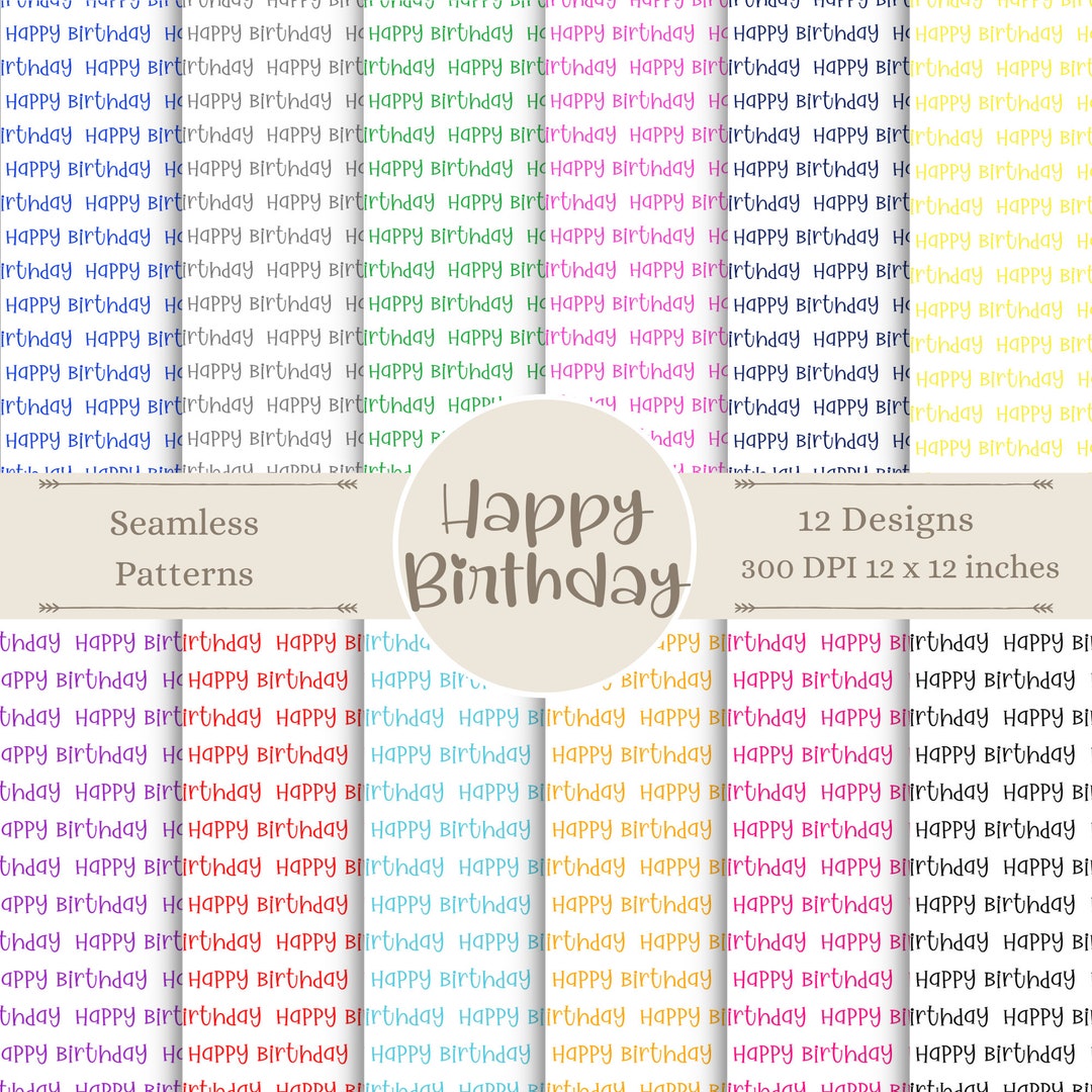 Happy Birthday Digital Designs | Colorful Party Scrapbook Craft Paper ...