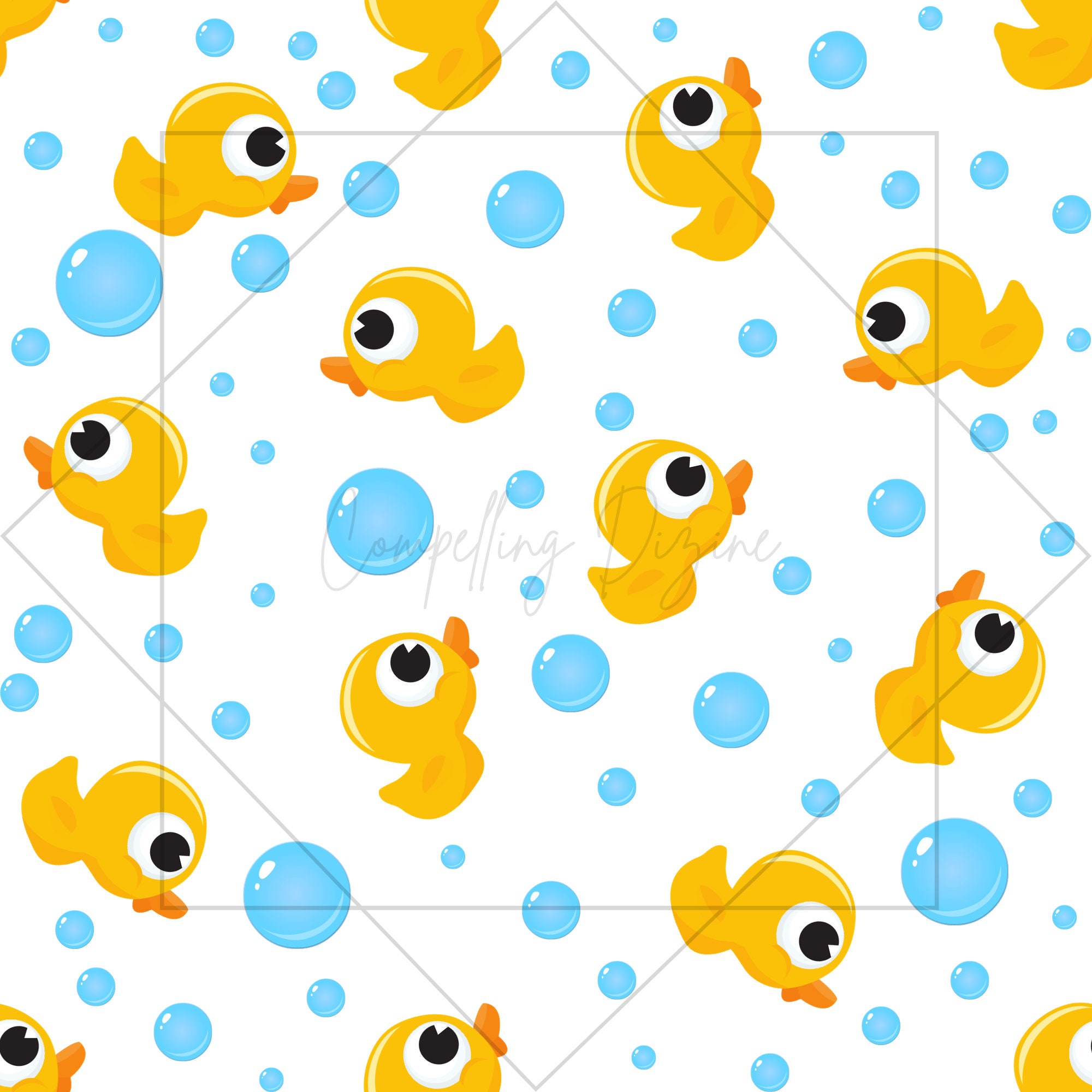 Rubber Duck Digital Patterns | Duckie Seamless Paper | Scrapbook Prints ...