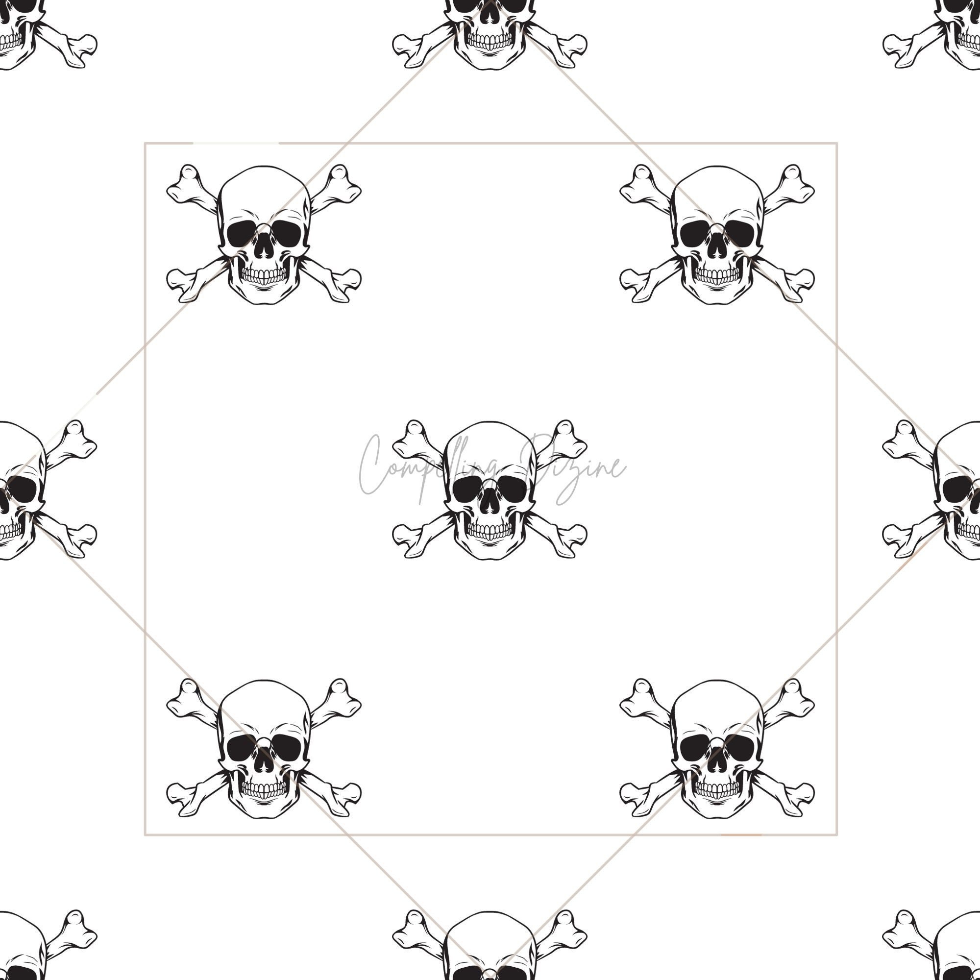 Skull and Bones Digital Patterns | Halloween Seamless Paper | Skull and ...