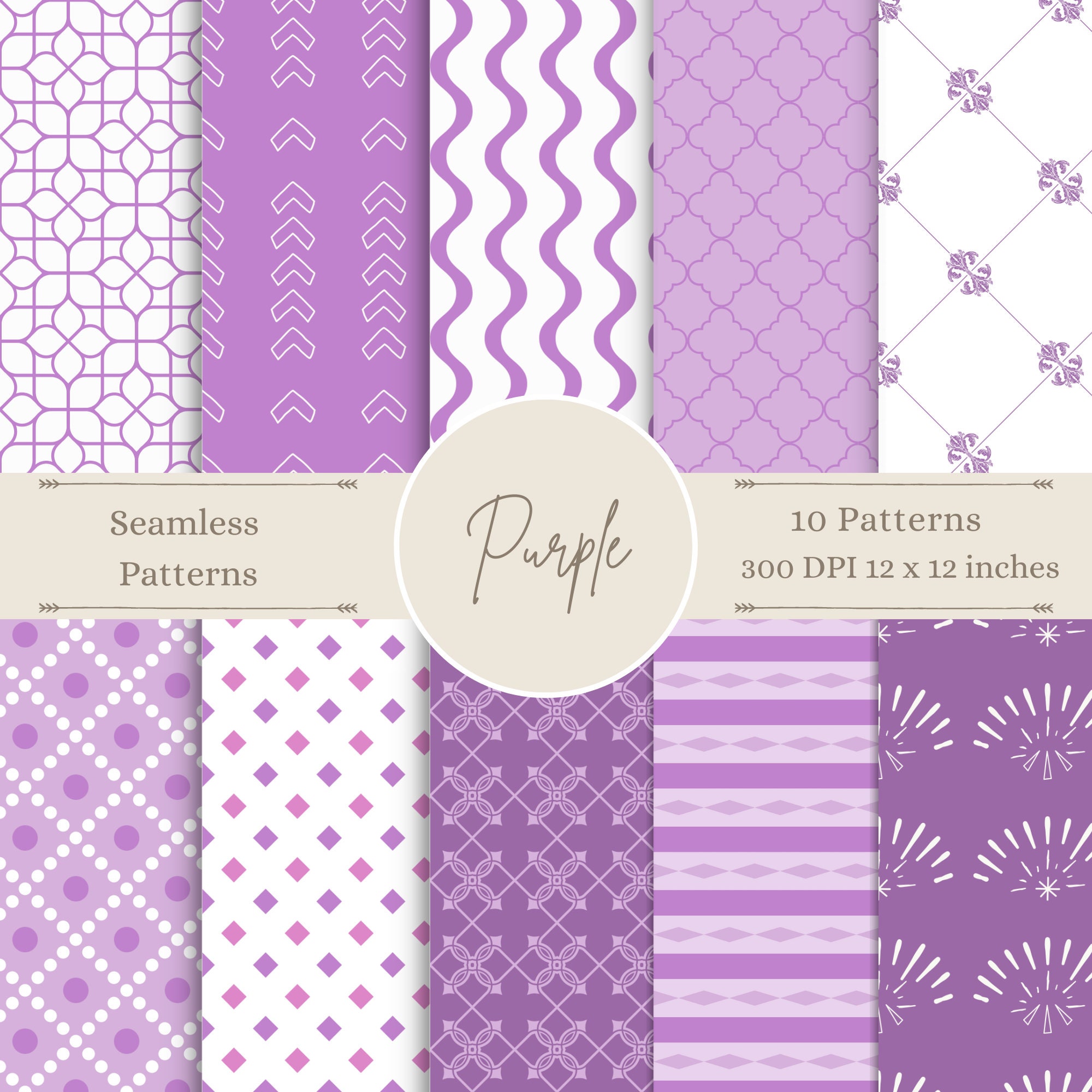Purple Digital Paper Colorful Seamless Light Purple - Etsy
