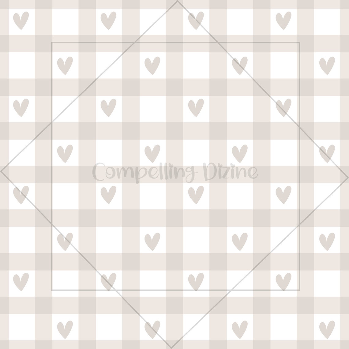 Nursery Digital Designs Beige Hearts Seamless Patterns Newborn Simple ...