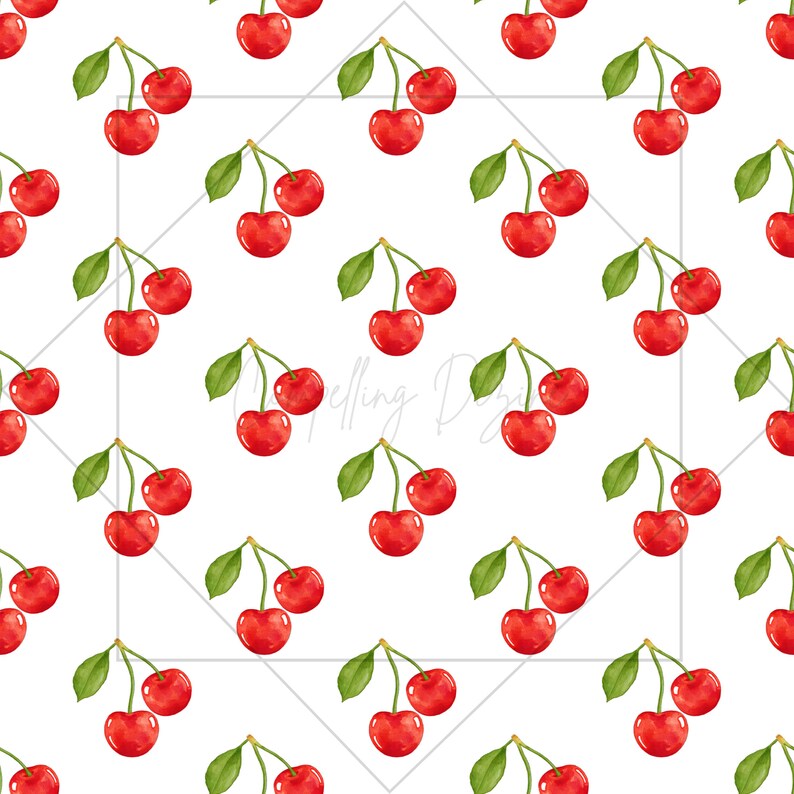 Very Cherry Digital Patterns | Cherries Seamless Paper | Scrapbook ...