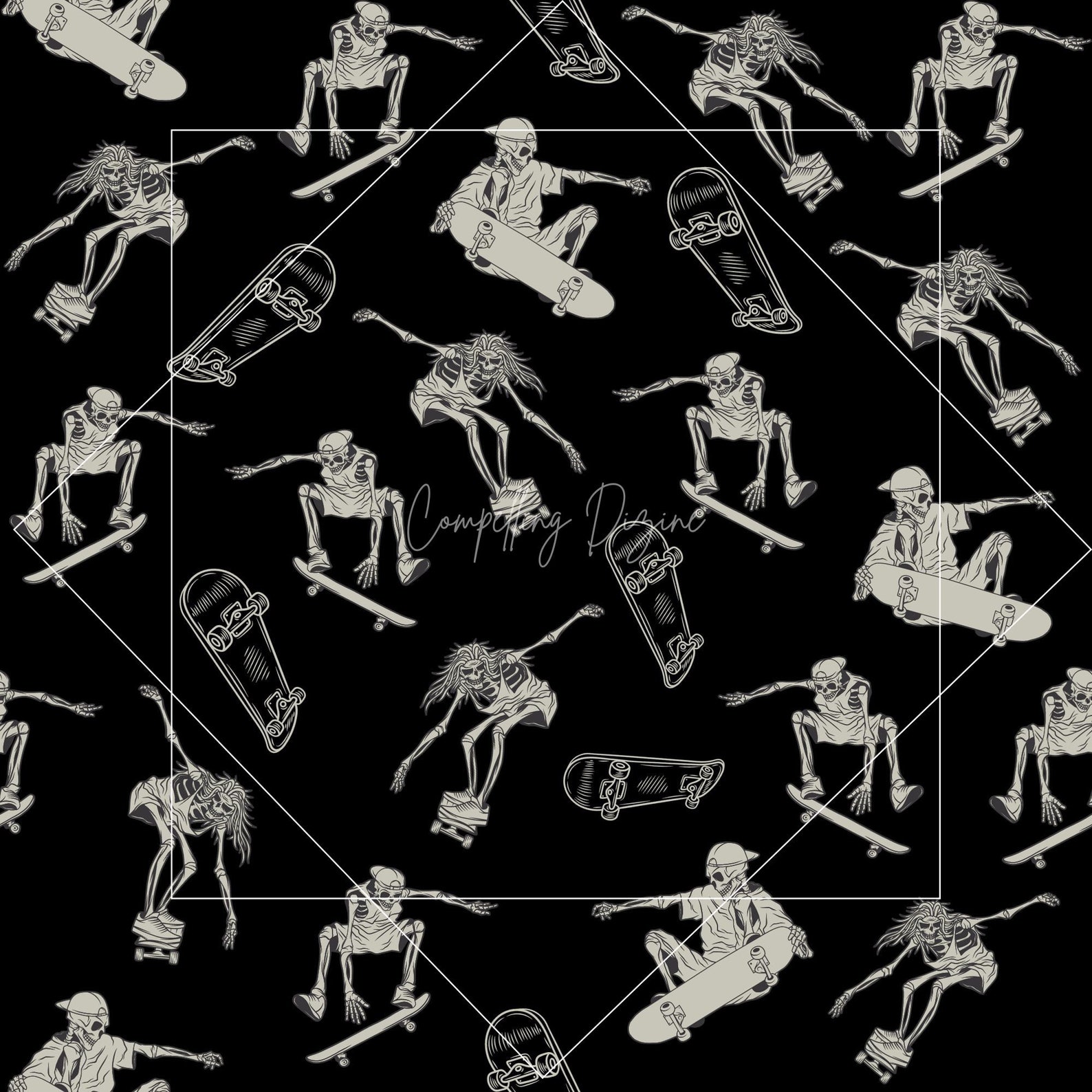 Skull and Bones Digital Patterns | Halloween Seamless Paper | Skull and ...