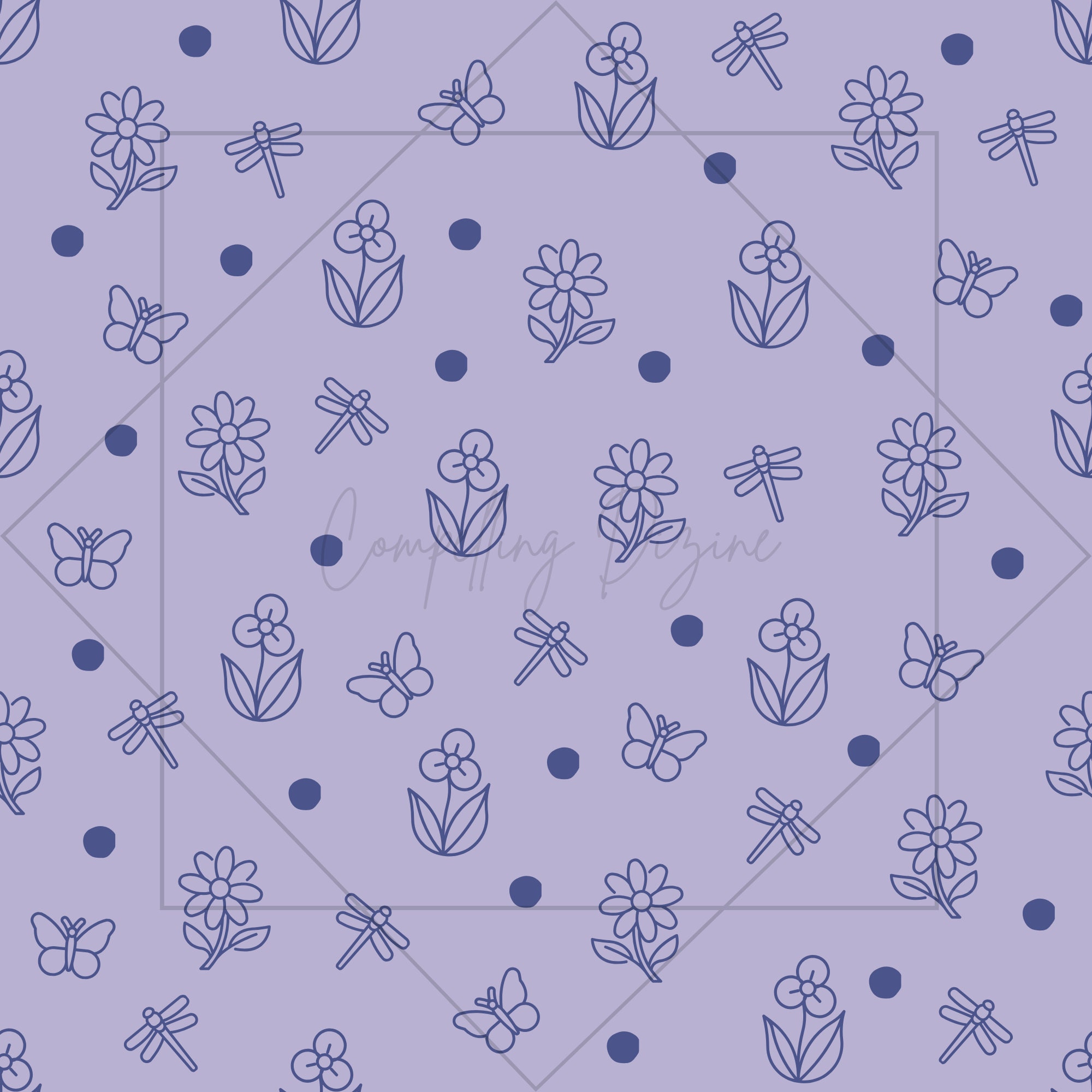Spring Digital Patterns | Floral Purple Seamless Paper| Bloom Scrapbook ...