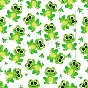 Friendly Frogs Digital Patterns | Frog Green Seamless Paper | Froggy ...