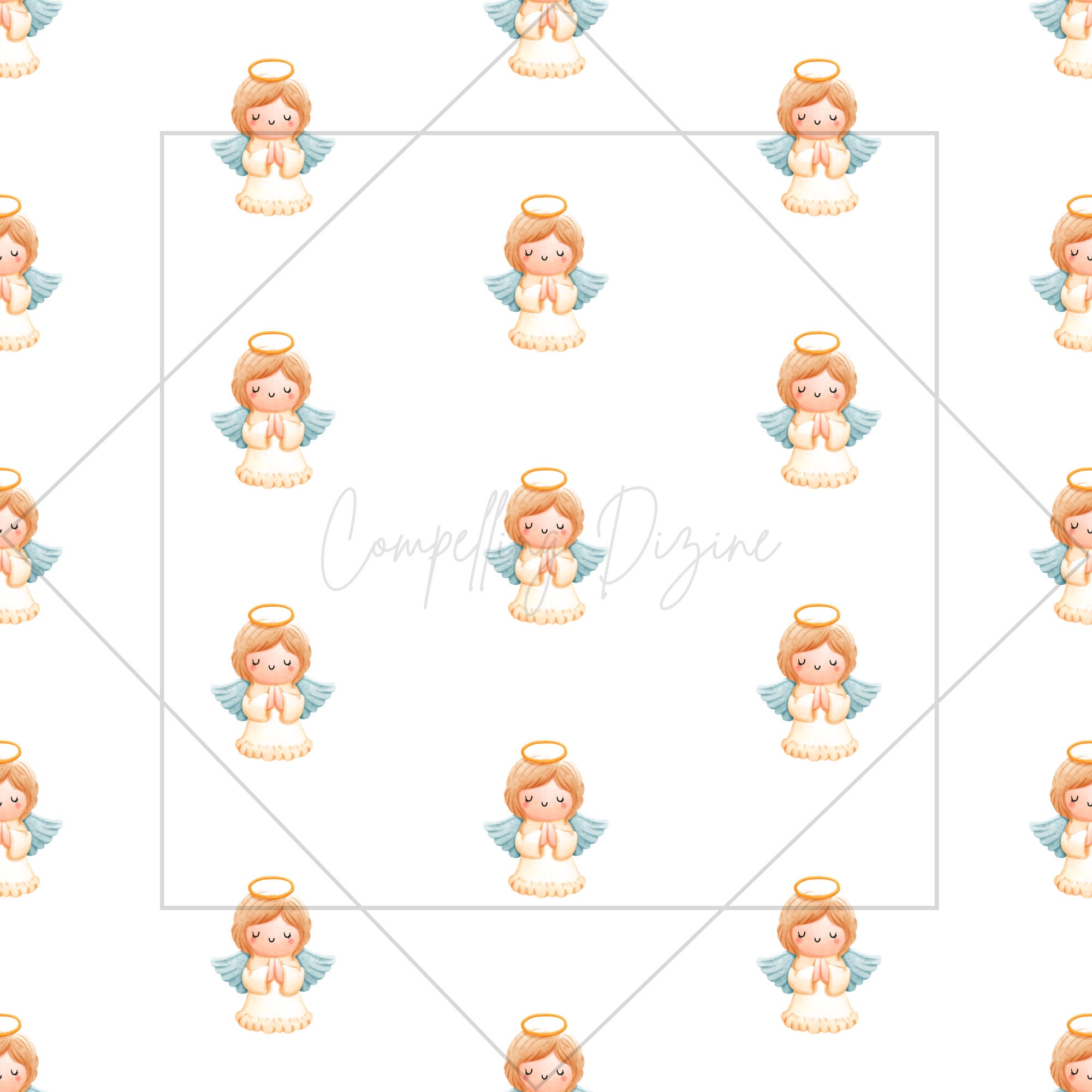 Child Angel Digital Designs | Angelic Seamless Patterns | Heavenly ...