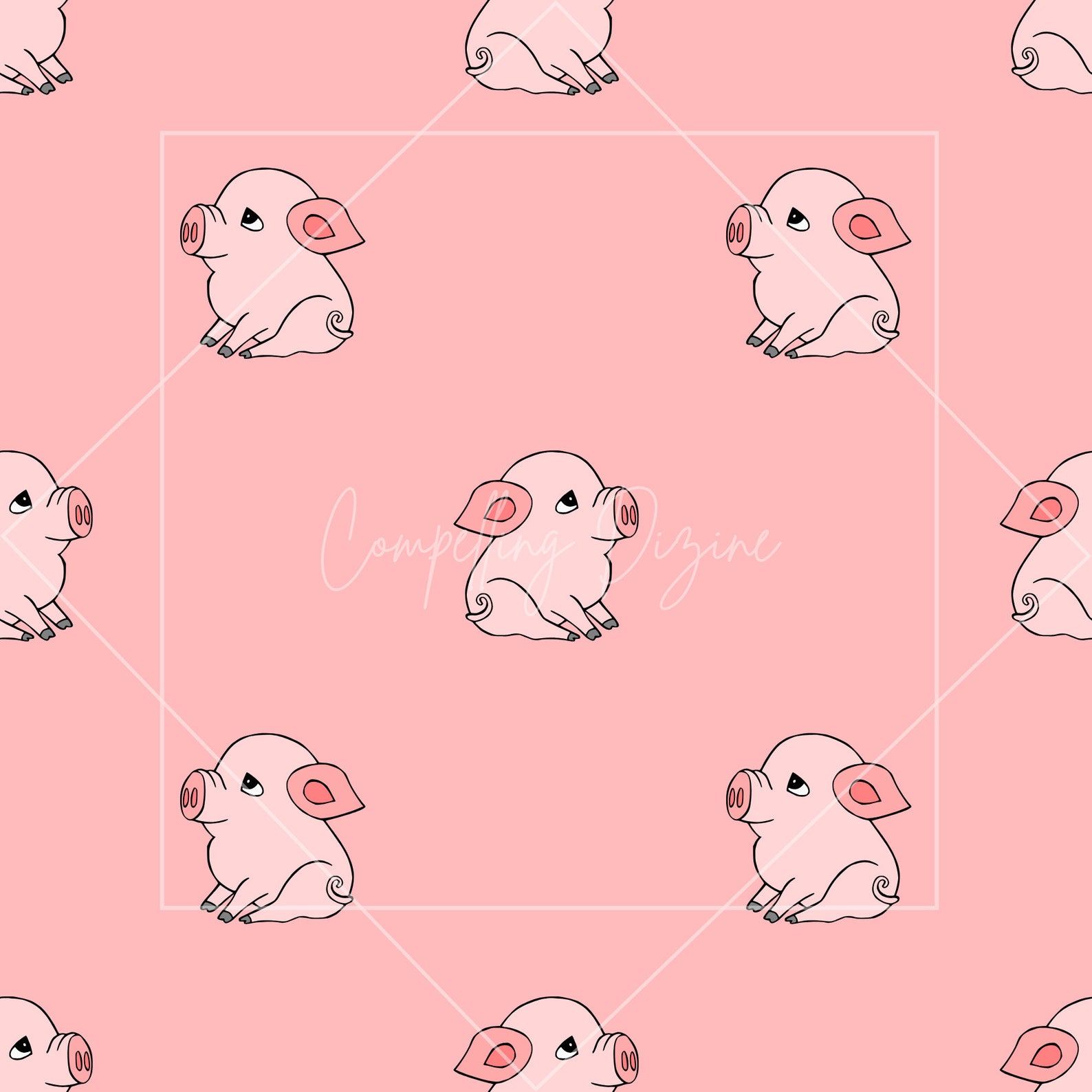 Precious Pigs Digital Patterns | Piggy Seamless Paper | Scrapbook ...