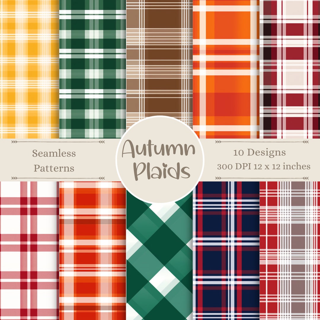 Autumn Plaid Digital Patterns | Seamless Paper | Autumn, Fall Patterns ...